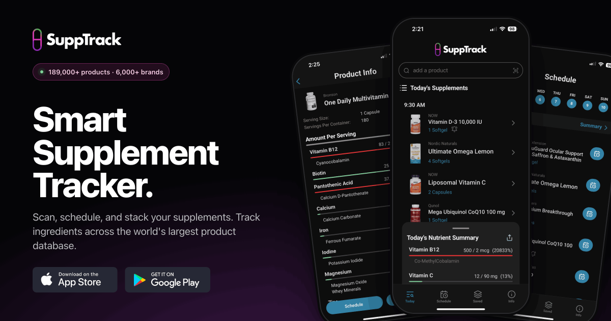 Supplement Tracker App with Barcode Scanner - SuppTrack